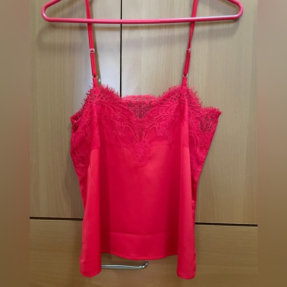 Lulus | Tops | Lulus Red Satin Lace Cami Xs | Poshmark